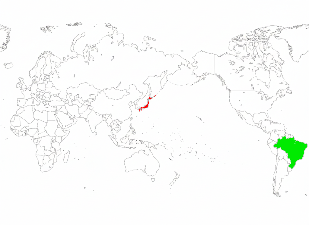 日本とブラジル音声マップ